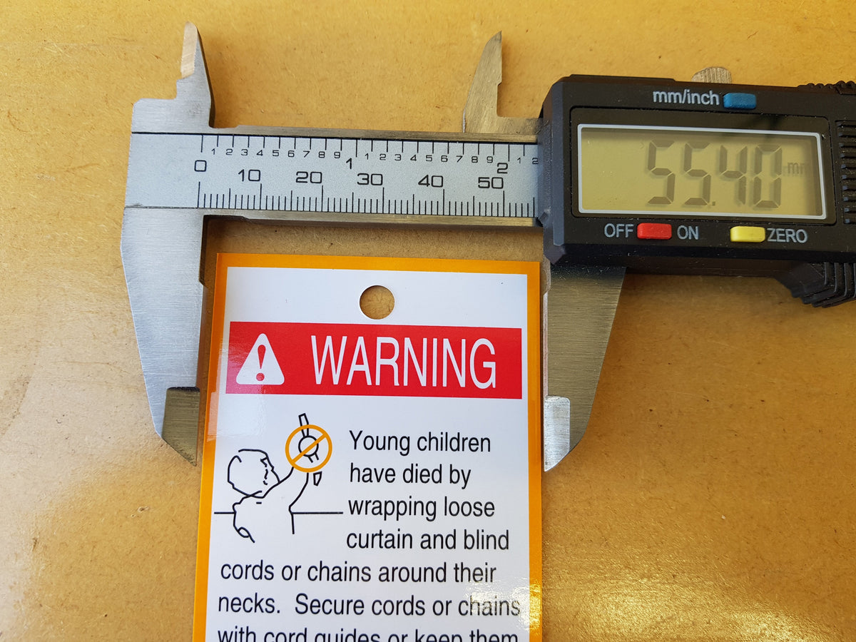Buy Child safety warning label. Online in Australia | Blind Parts by Dave