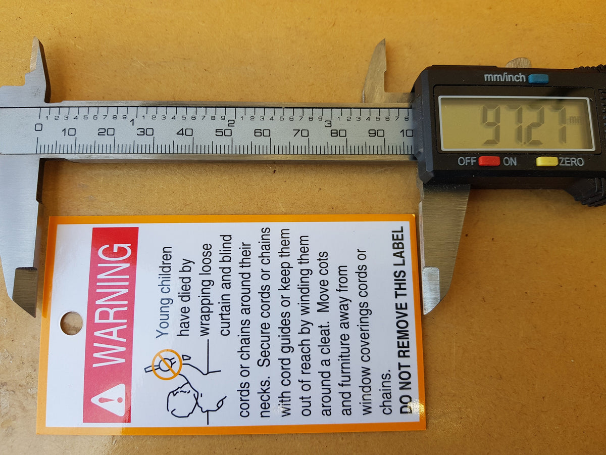 Buy Child safety warning label. Online in Australia | Blind Parts by Dave